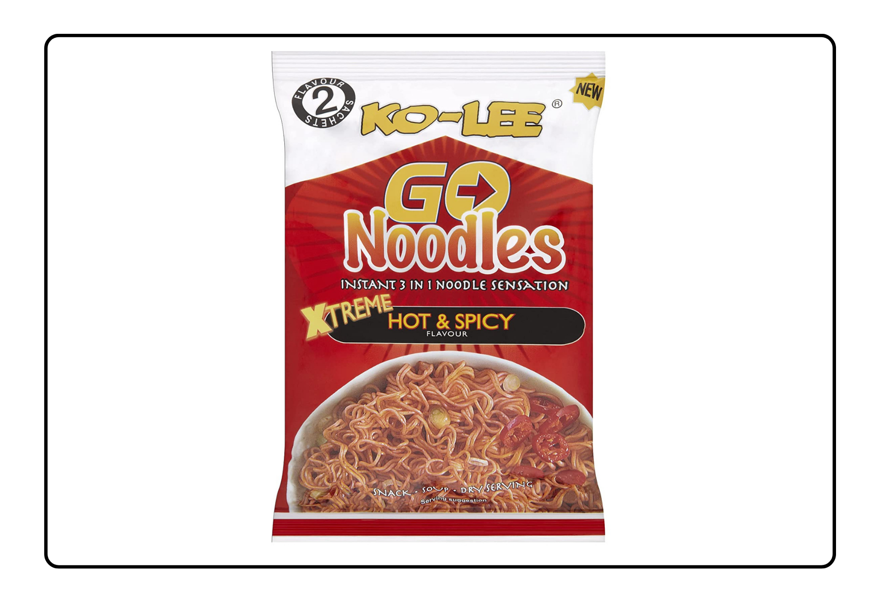 Ko-Lee Xtreme Hot & Spicy Go Instant Noodles, Red, 85 g, Pack of 24