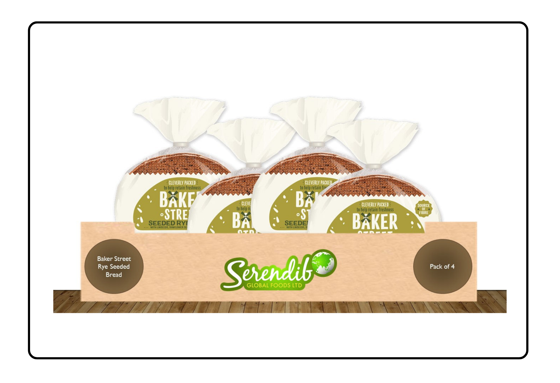 Baker Street Rye Seeded Bread | Pack of 4 | 500g each | Long Life Fres