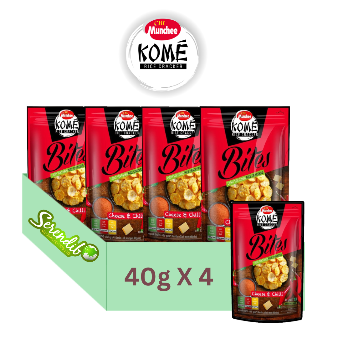 Munchee Kome Bites Rice Crackers Cheese Chilli Savoury & Crunchy Snack