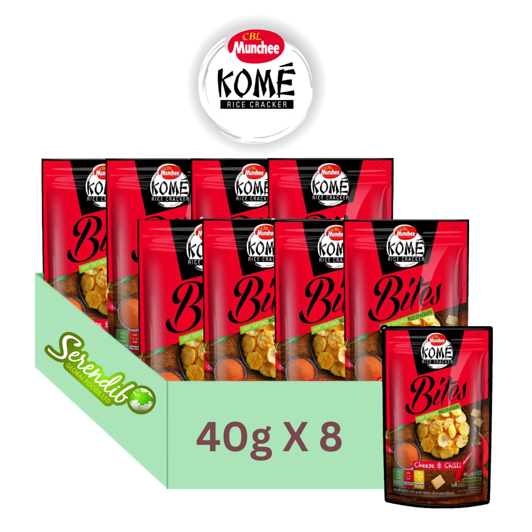 Munchee Kome Bites Rice Crackers Cheese Chilli Savoury & Crunchy Snack