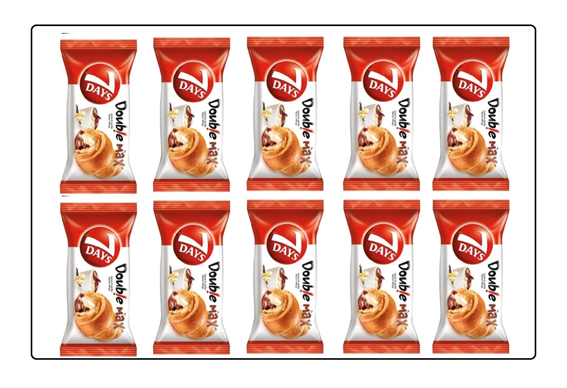 7 Days Croissant Cocoa Vanilla Flavour 80g (Pack of 10)