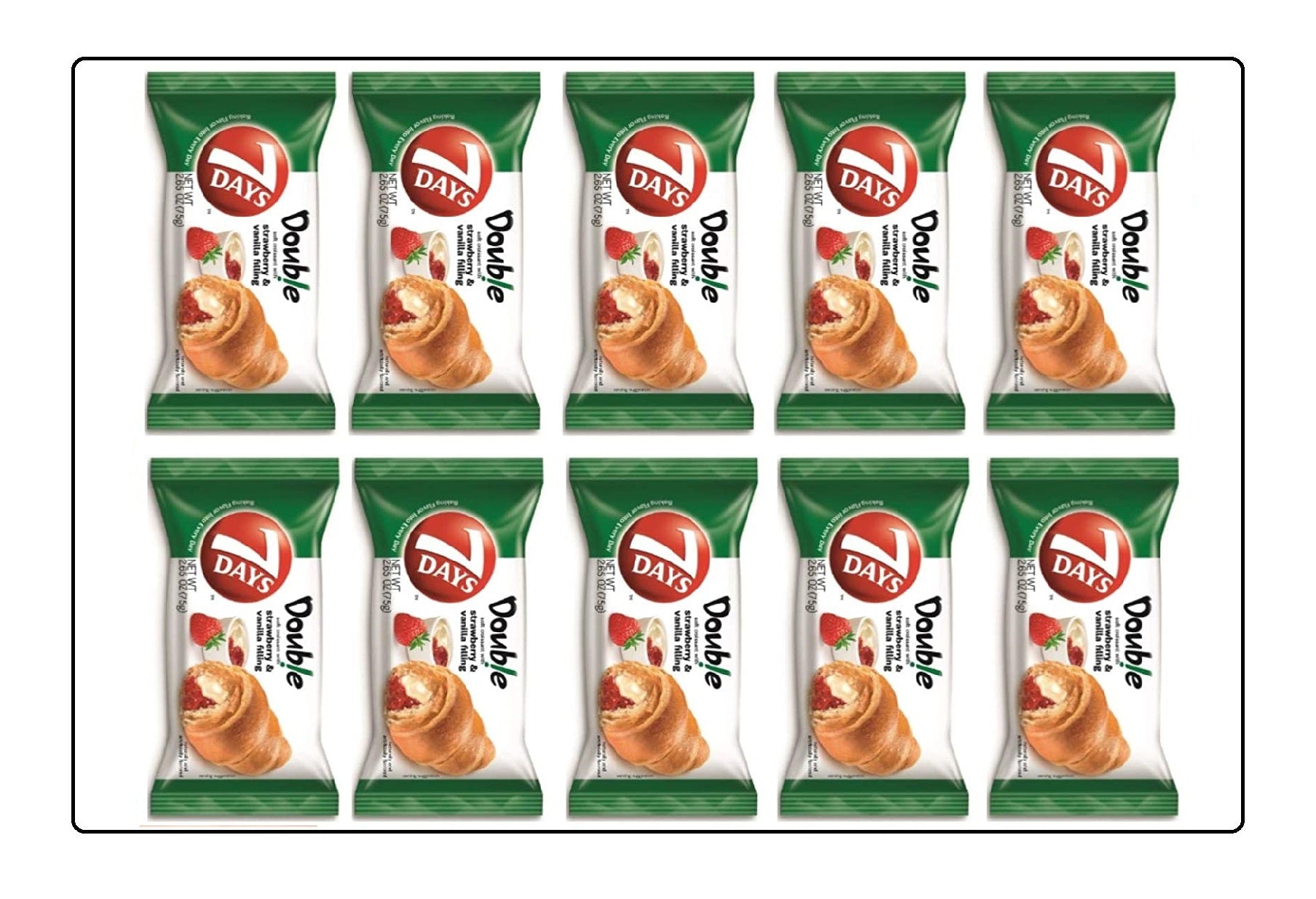 7 Days Croissant Vanilla Strawberry Flavour 80g (Pack of 10)