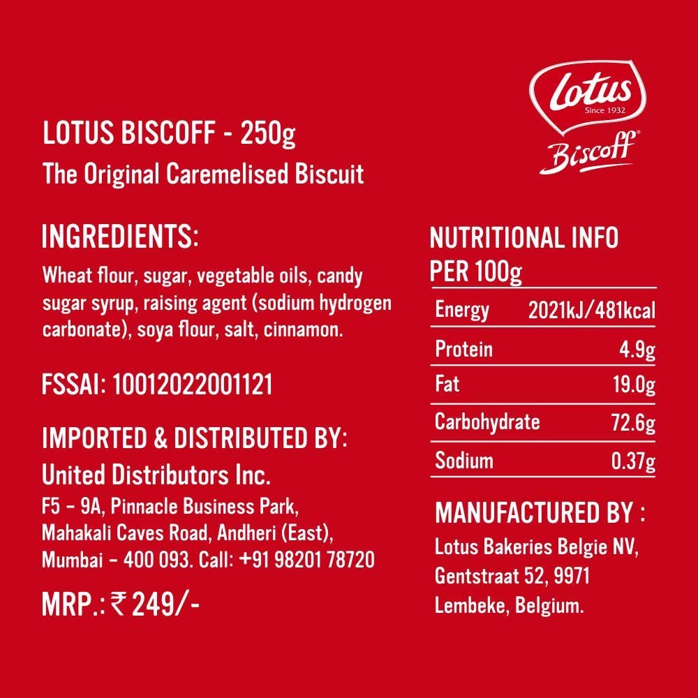 Lotus Biscoff Biscuits 250g | Pack of 3 | The Original Caramelised Bis
