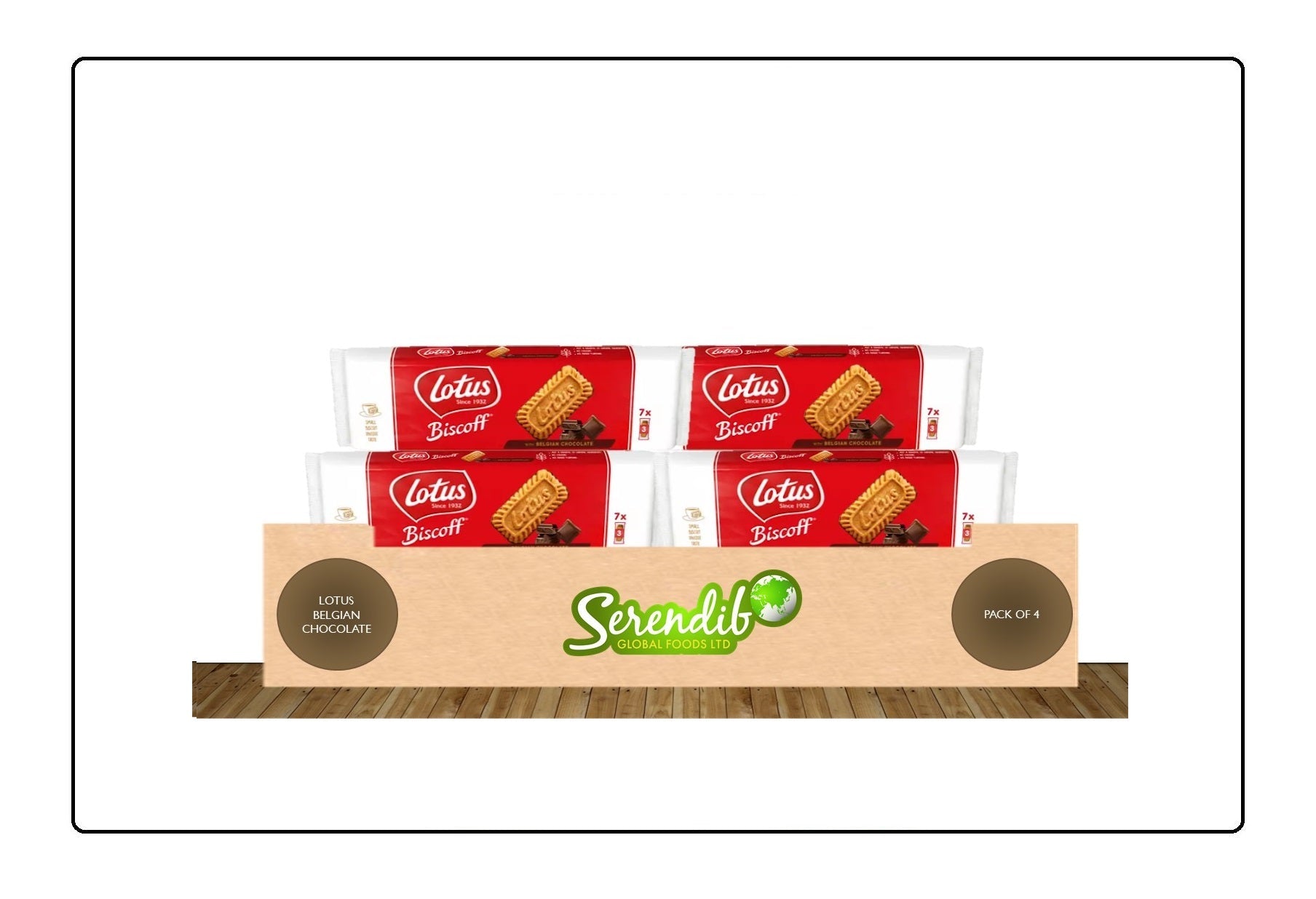 Lotus Biscoff with Belgian Chocolate 154g each | Pack of 4 | Small Bis