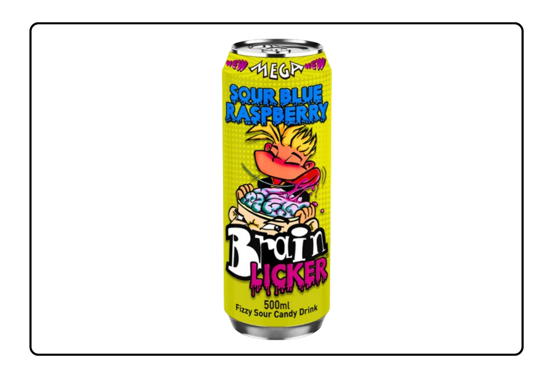 Mega Brain Licker Sour Blue Raspberry Soft Drink 12x500ML